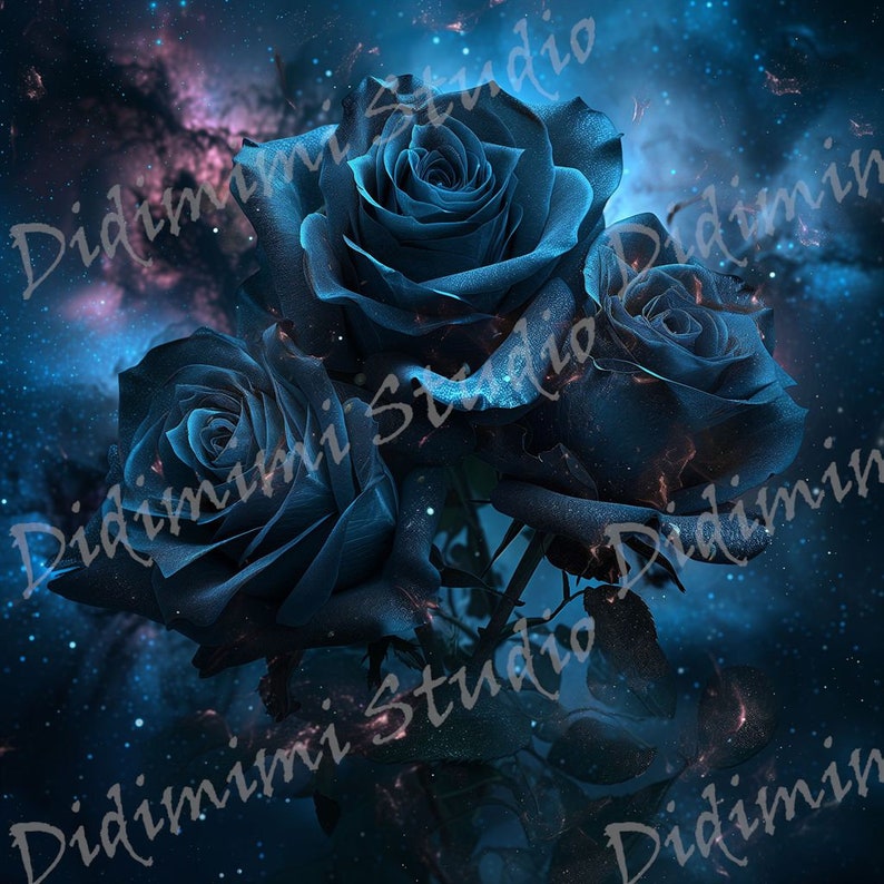 Cosmic Roses Digital Paper 10 High Quality Images Wall Art Commercial ...