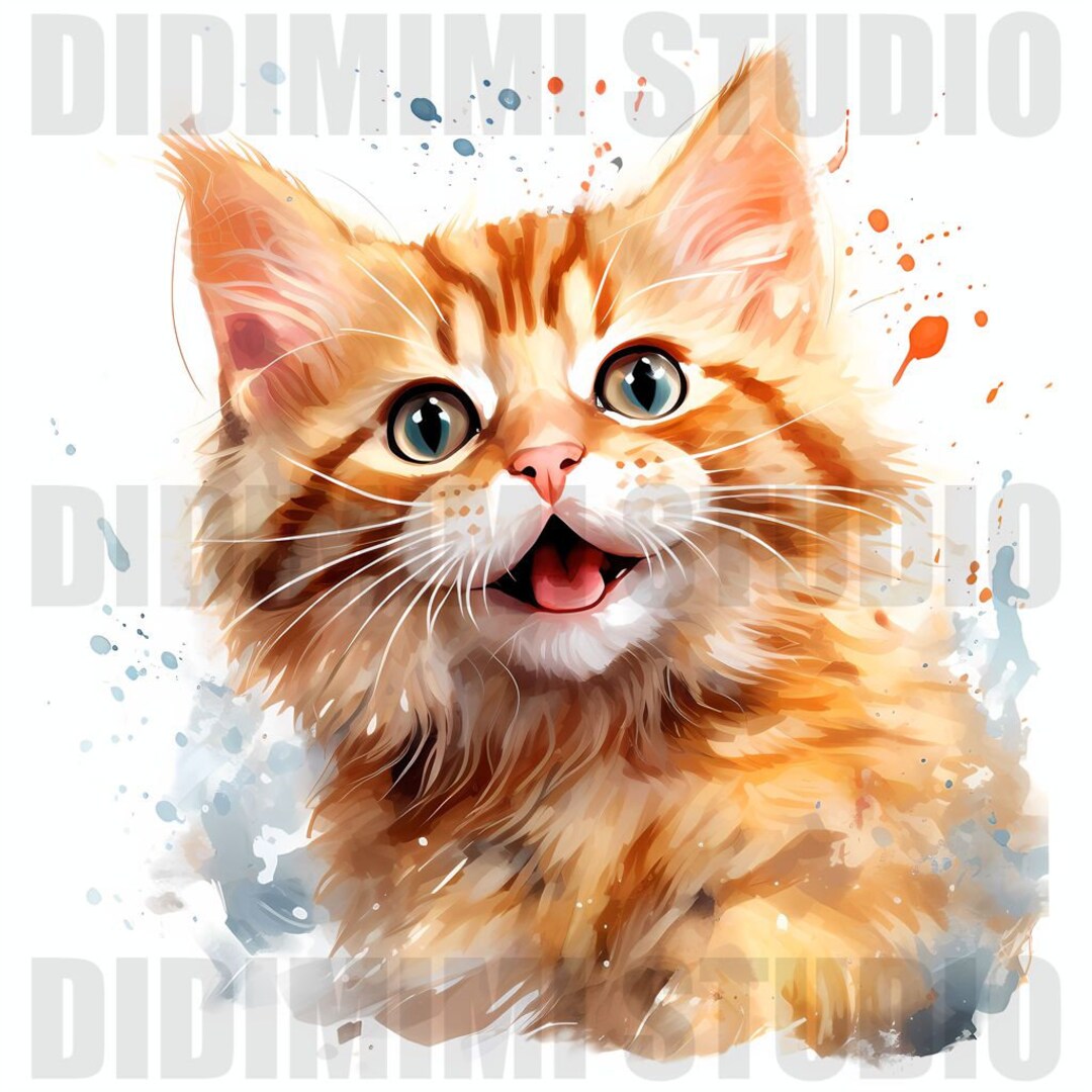 Ginger Cats Clipart - Digital Art - 12 High Quality JPG Images - Wall ...