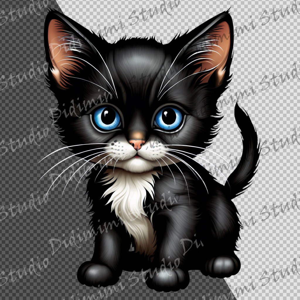 Cute Cats Clipart - Digital Art - 11 High Quality PNG Images - 300dpi ...