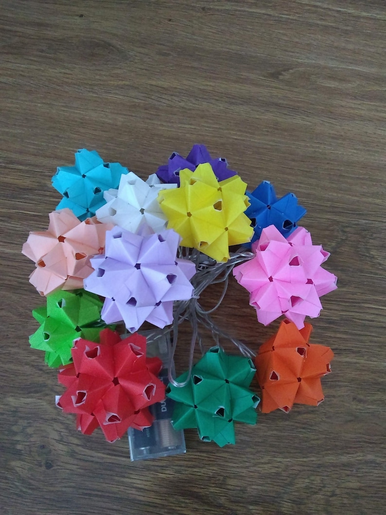 12 Fairy Paper Balls String LED Lights - Etsy