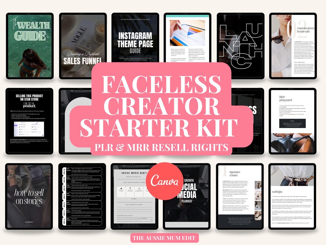Faceless Creator Starter Kit | PLR & MRR Digital Products, Done for You ...