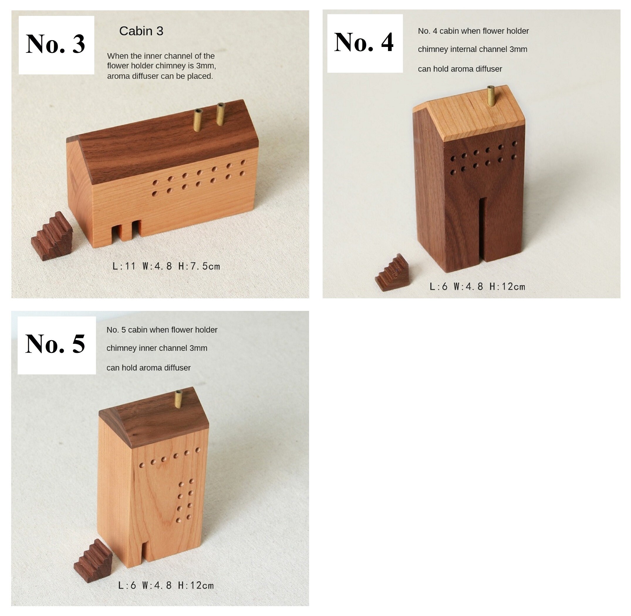 Japanese Style Small House Incense Burner Set: Creative Wooden ...
