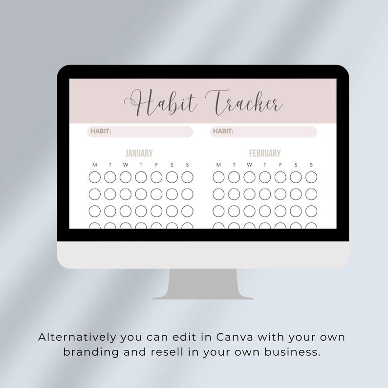 Habit Tracker Printable Journal Pages With PLR, Resale Canva Template ...