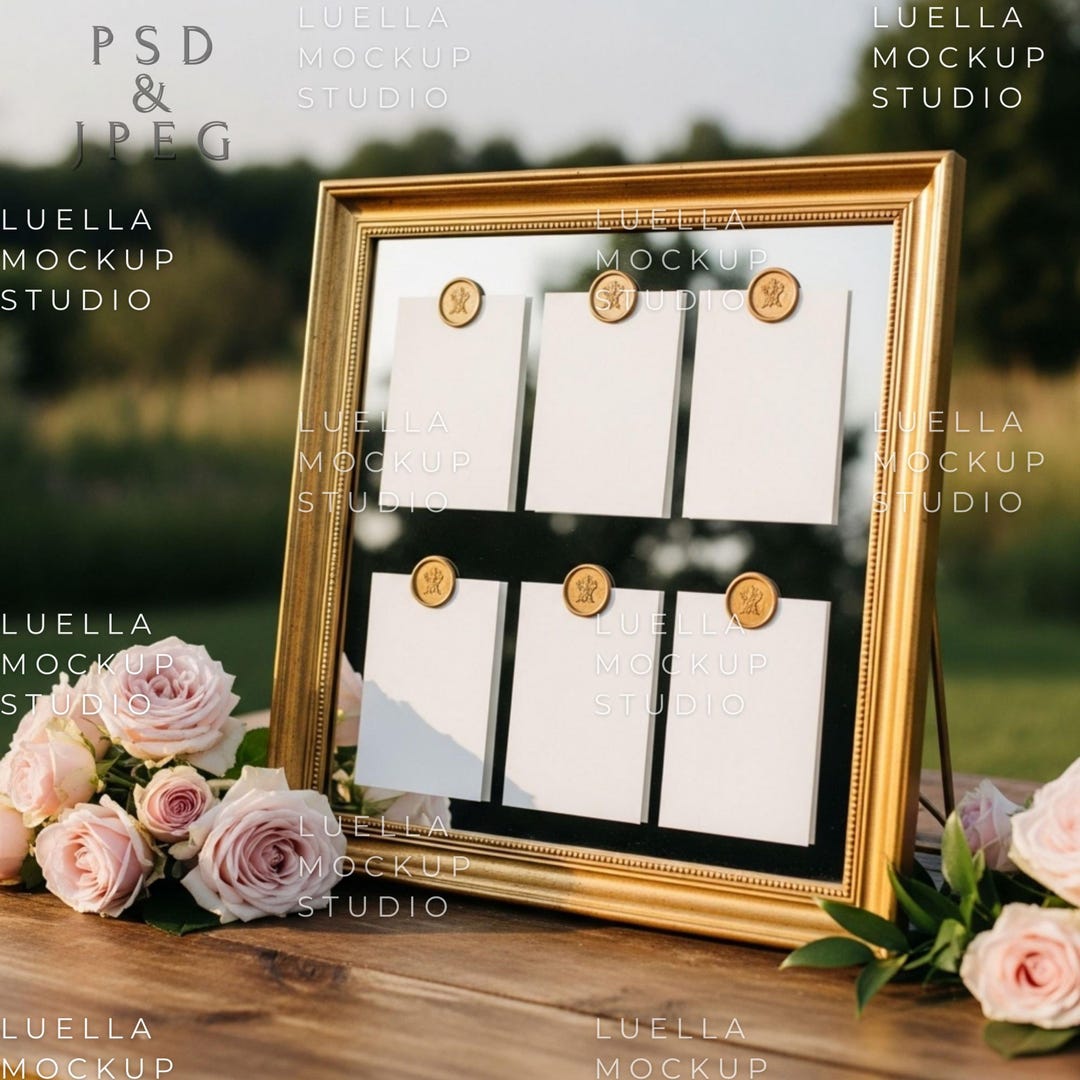 Mirror Wedding Seating Chart Mockup, Elegant Table Plan Display, PSD ...