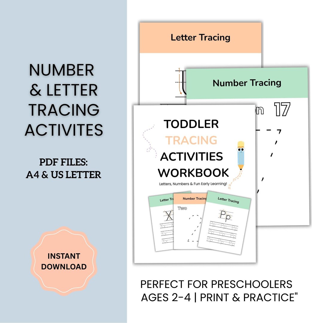 Toddler Tracing Worksheets, Alphabet Tracing Letters, Number Practice ...