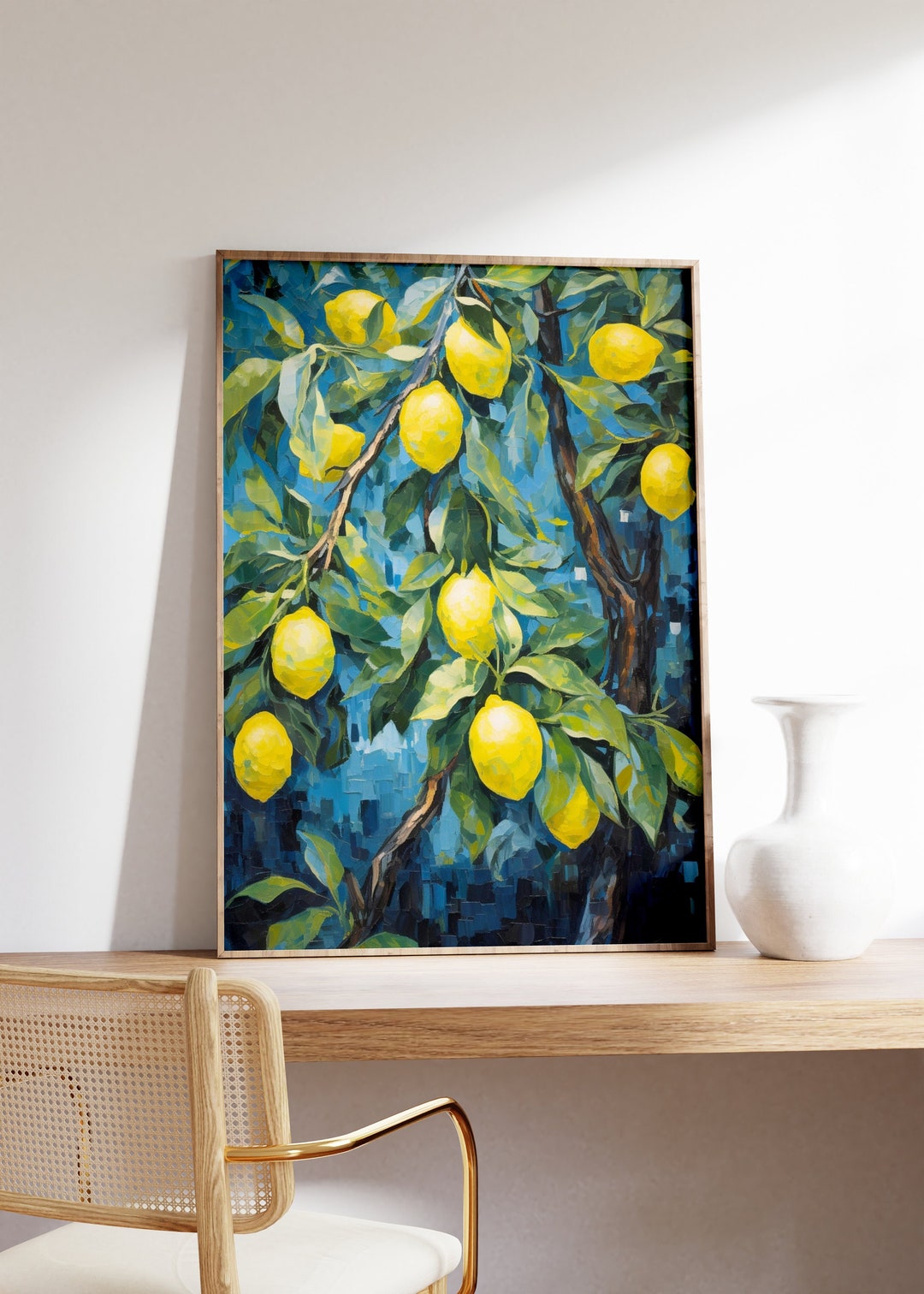 Van Gogh Style Lemon Tree Canvas Print: Eclectic Kitchen Wall Art ...