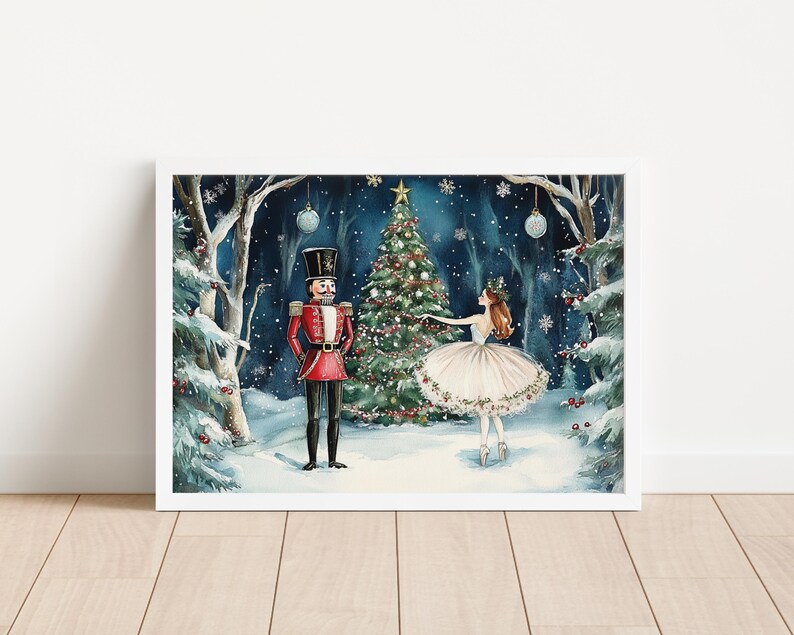 Ballerina Nutcracker Classic Vintage Christmas Print, Printable ...