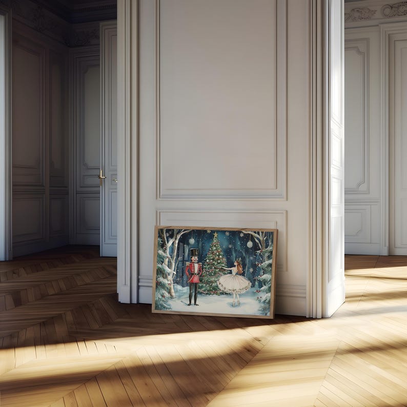 Nutcracker Christmas Decor – Vintage Ballet Holiday Wall Art (instant ...