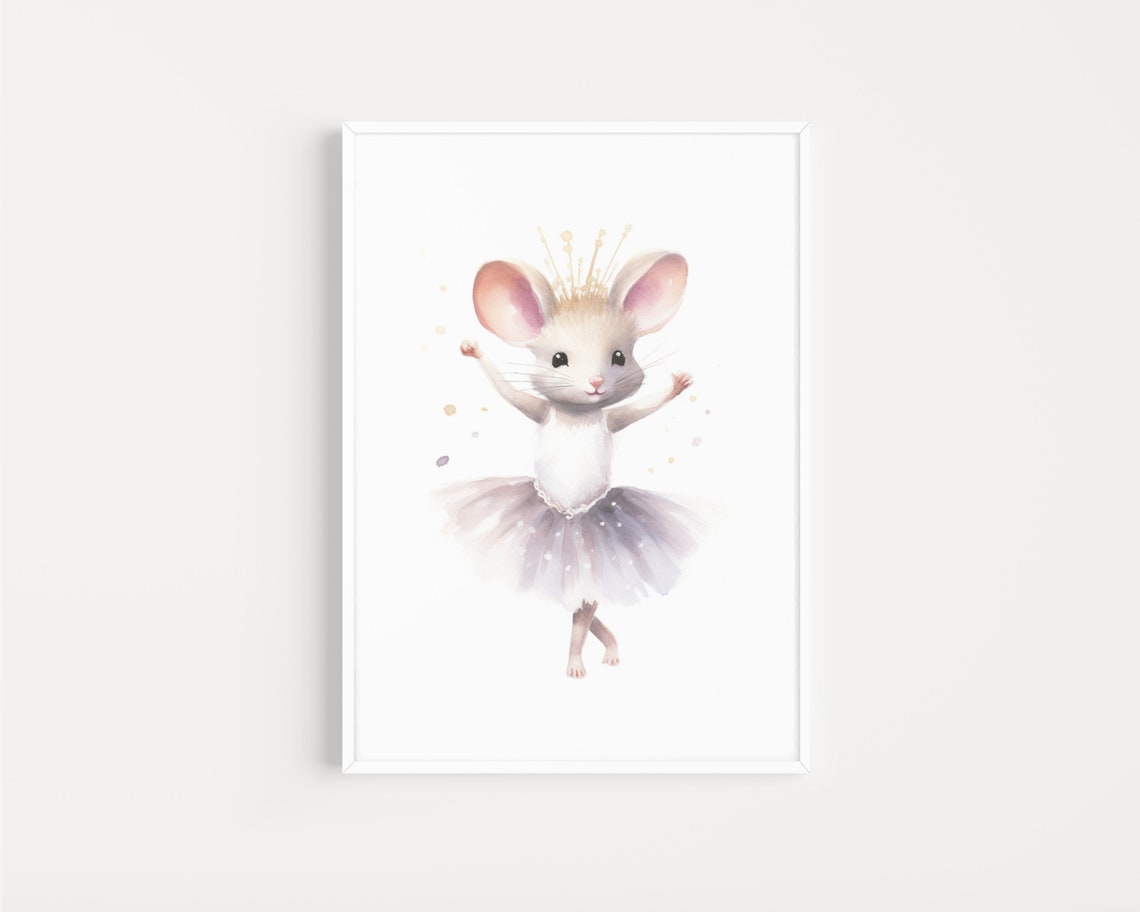 Dancing Mice, Ballerina, Ballet Dancer, Set of 3 Prints, Nursery Wall ...