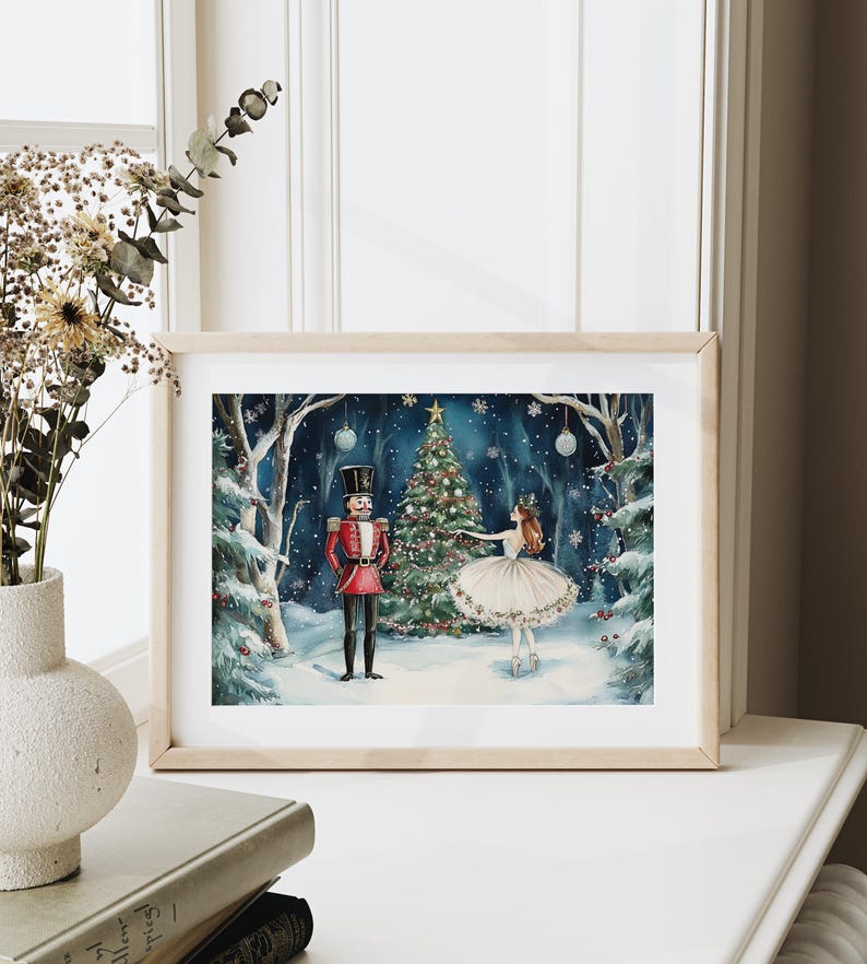 Nutcracker Christmas Decor – Vintage Ballet Holiday Wall Art (instant ...