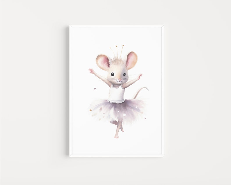 Dancing Mice, Ballerina, Ballet Dancer, Set of 3 Prints, Nursery Wall ...