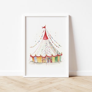 Set of 3 Nursery Prints, Circus Animals, Bear, Lion, Circus, Kids Room ...