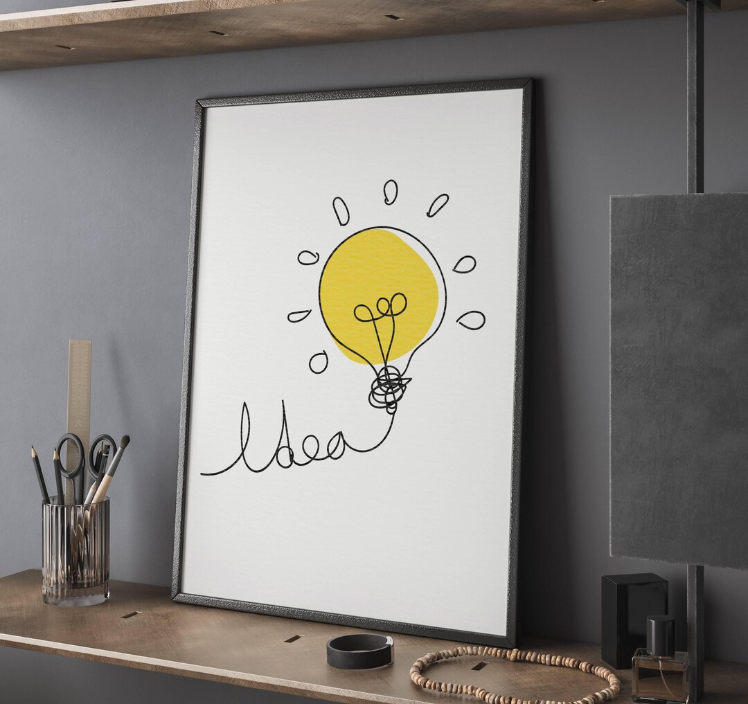 Light Bulb Idea Printable, Office Wall Decor, Home Office Decor, Office ...
