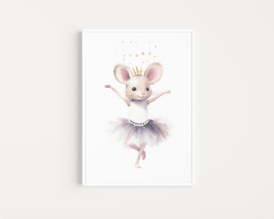 Dancing Mice, Ballerina, Ballet Dancer, Set of 3 Prints, Nursery Wall ...