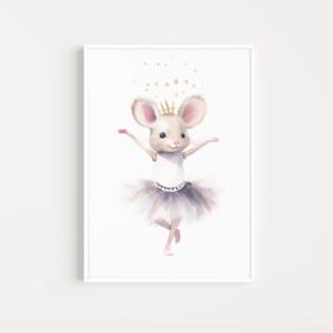 Dancing Mice, Ballerina, Ballet Dancer, Set of 3 Prints, Nursery Wall ...