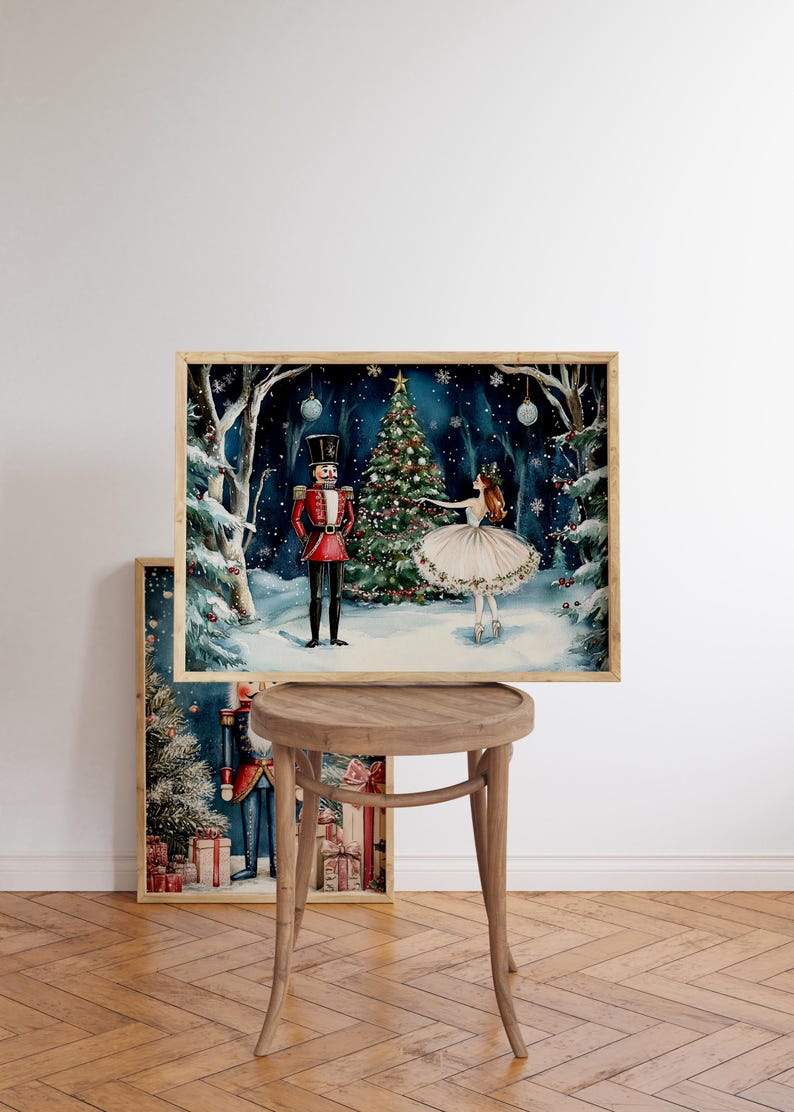 Ballerina Nutcracker Classic Vintage Christmas Print, Printable ...