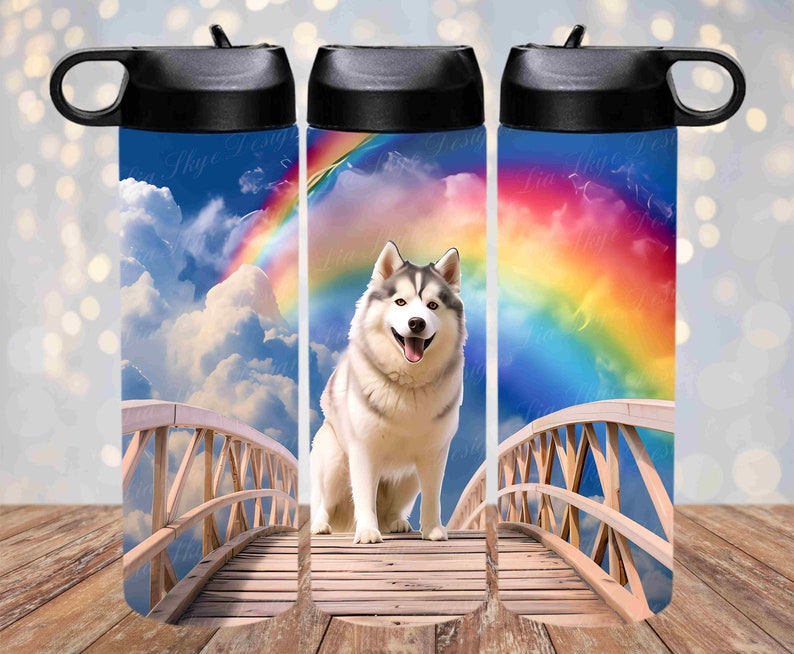 Husky Rainbow Bridge Tumbler Wrap, 20oz Skinny Tumbler, Sublimation ...