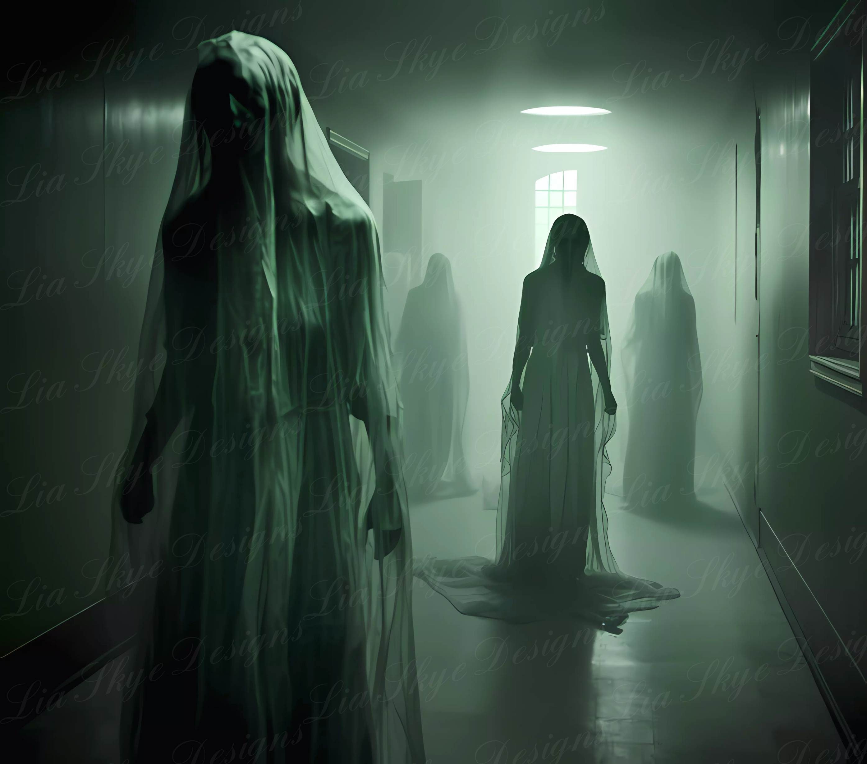 Haunted Asylum Halloween Tumbler Wrap, Haunted Hospital, 20oz Skinny ...