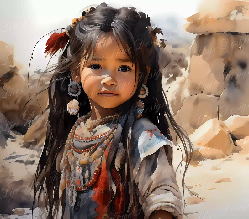 Native American Baby Girl 20oz Skinny Tumbler Wrap Design, Sublimation ...