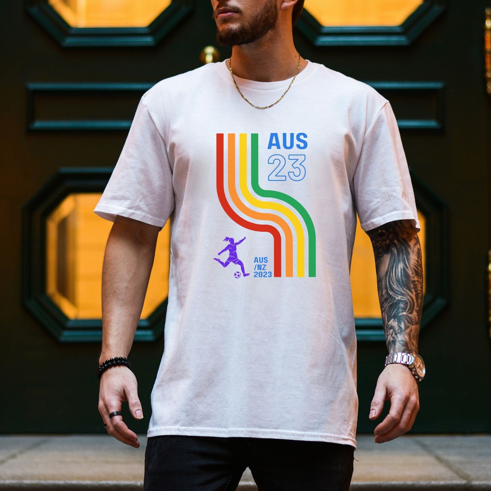 Australian Women's World Cup LGBTQI+ Supporter T-shirt, Retro Front ...