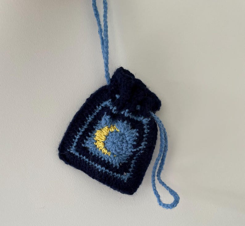 Moon Crochet Pouch With Drawstring - Etsy
