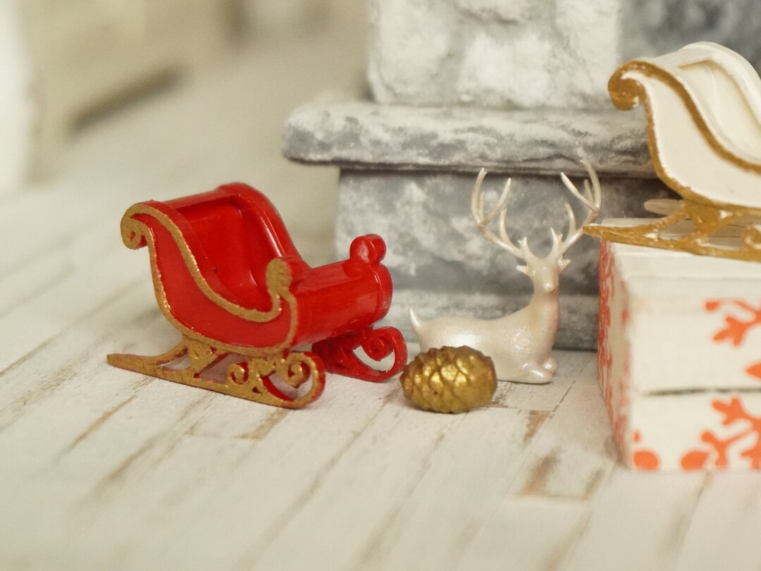 1:12 Scale Christmas Figurines Set | Dollhouse Miniature Christmas Home ...