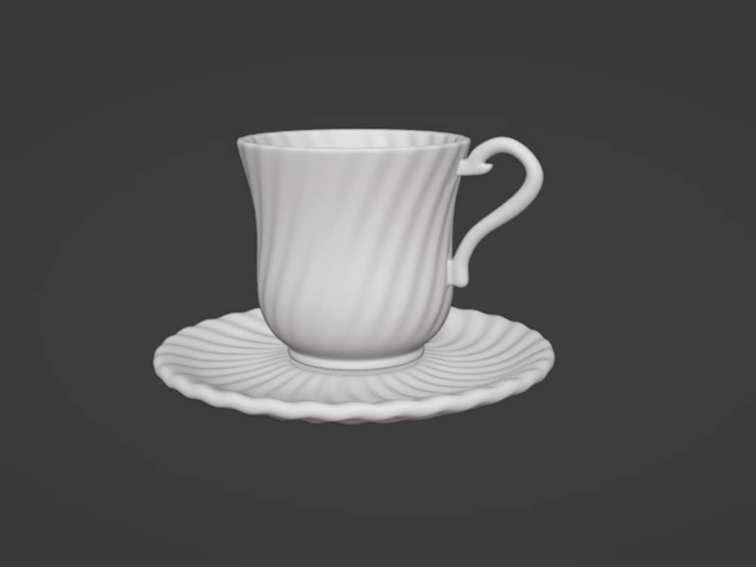 STL File for 1:12 Scale Teacup With Saucer | 3D Model STL File for 3D ...