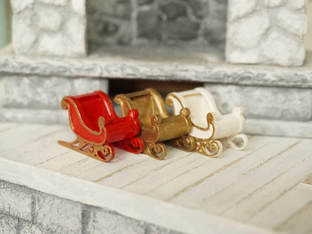 1:12 Scale Santa Sleigh Home Decor | Dollhouse Miniature Decor - Etsy