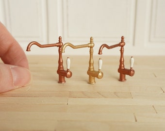 Dollhouse Miniature Faucet Taps Set of 2 Miniature Taps Miniature Sink ...