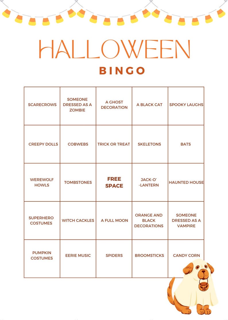 30 Halloween Bingo Cards, Family Halloween Bingo Activity, Halloween ...