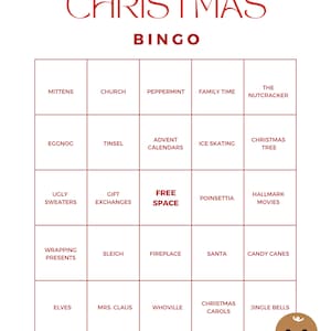 30 Christmas Bingo Cards - Printable, Family Christmas Activity ...
