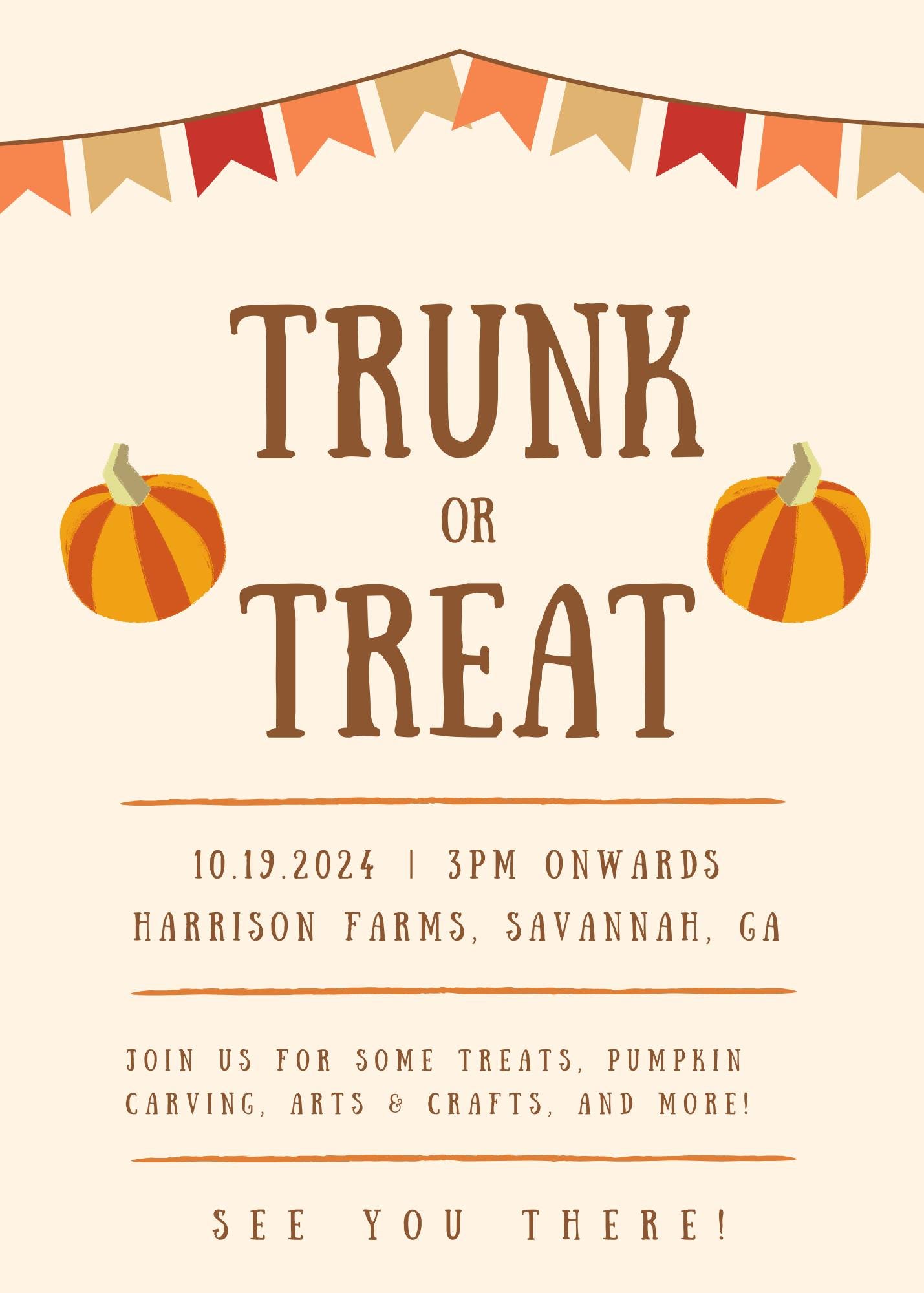 Editable Fall Trunk or Treat Invitation: Halloween Event Template - Etsy