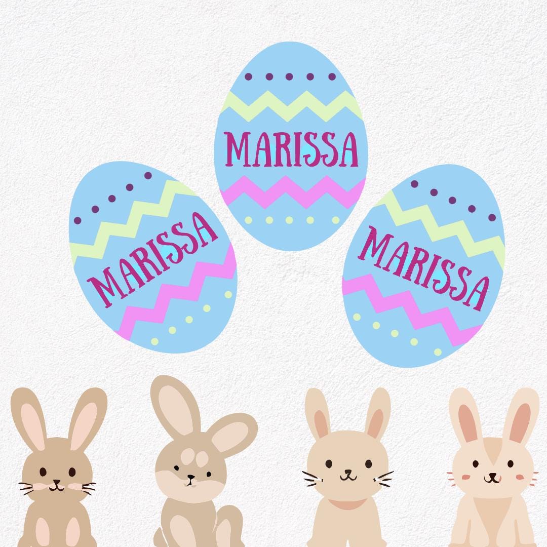 Editable Easter Egg Name Tags: Printable Basket Gift Tags (PDF) - Etsy