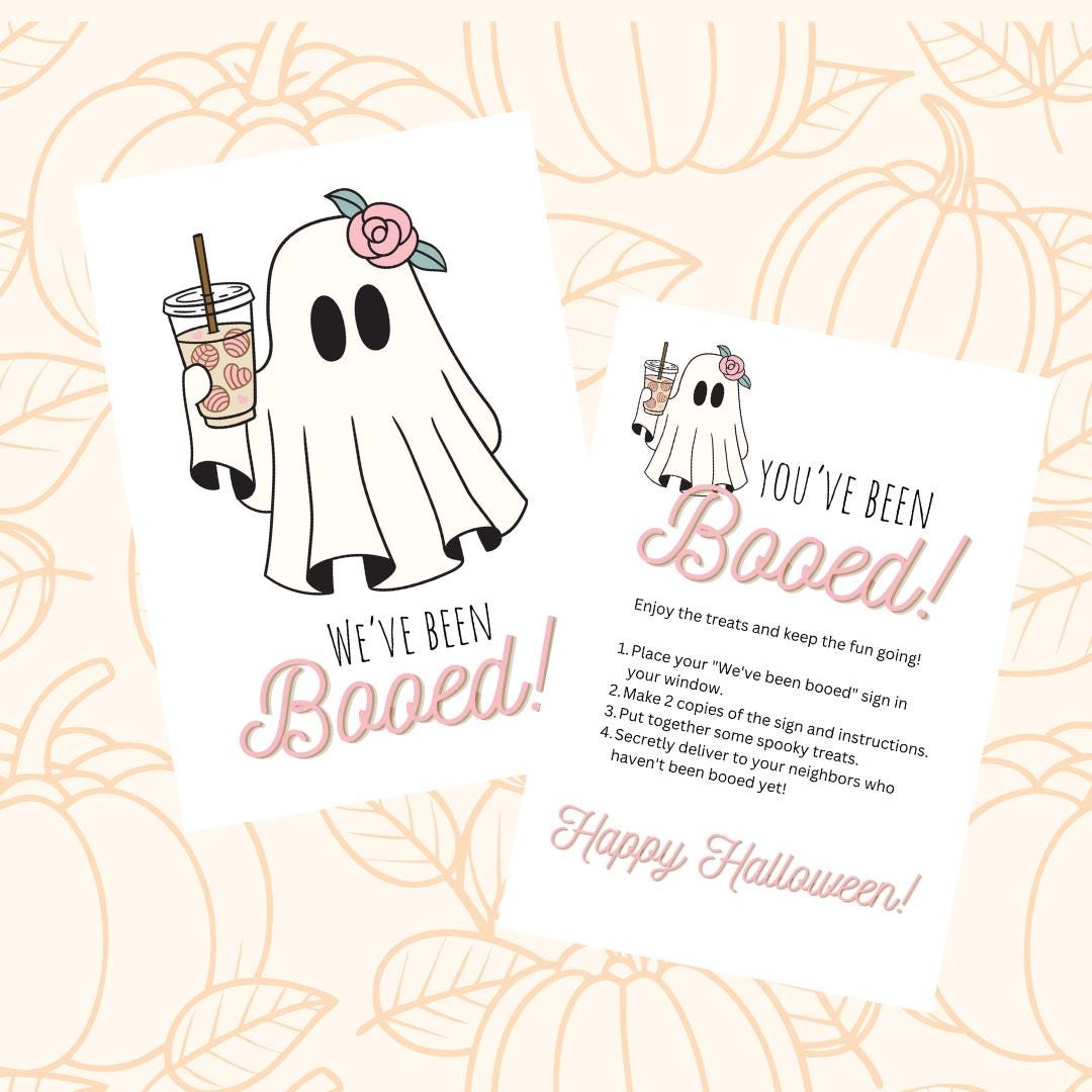 Cute Girly You've Been Booed Printable | Pink Halloween Boo Bag Tags ...