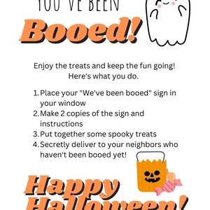You've Been Booed Printable Set: Halloween Neighbor Game (digital ...