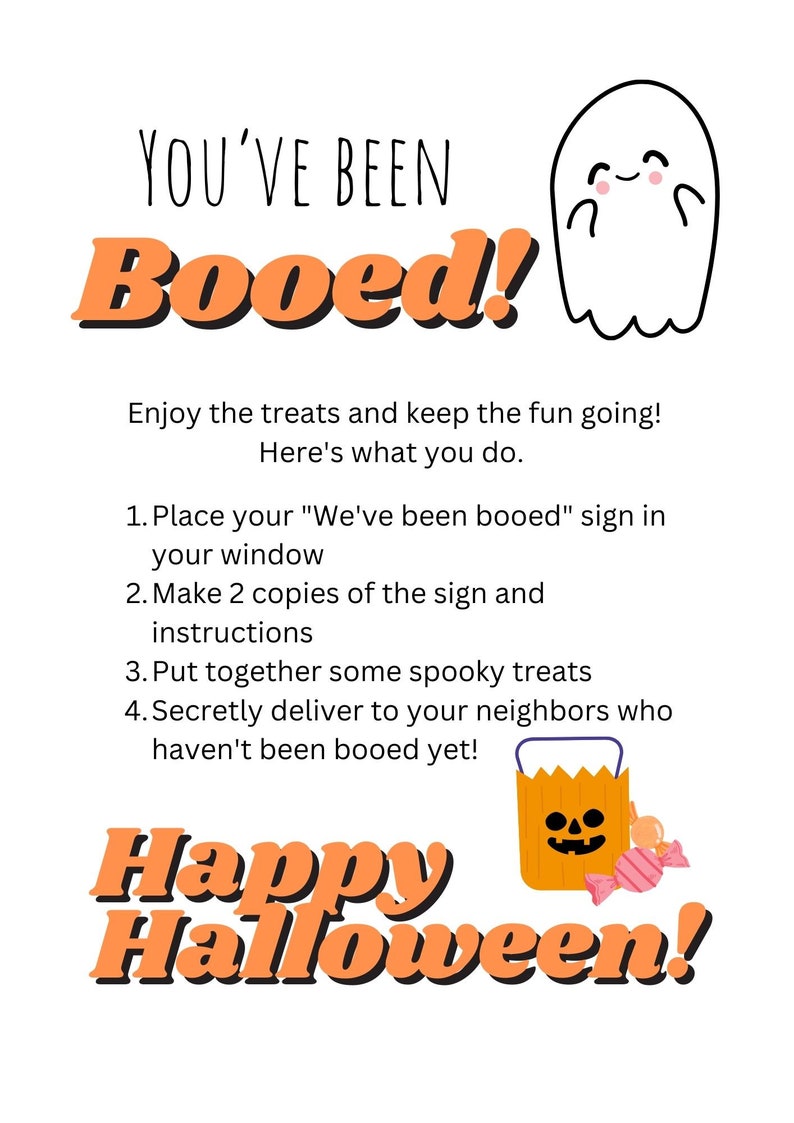You've Been Booed Printable Set: Halloween Neighbor Game (digital ...