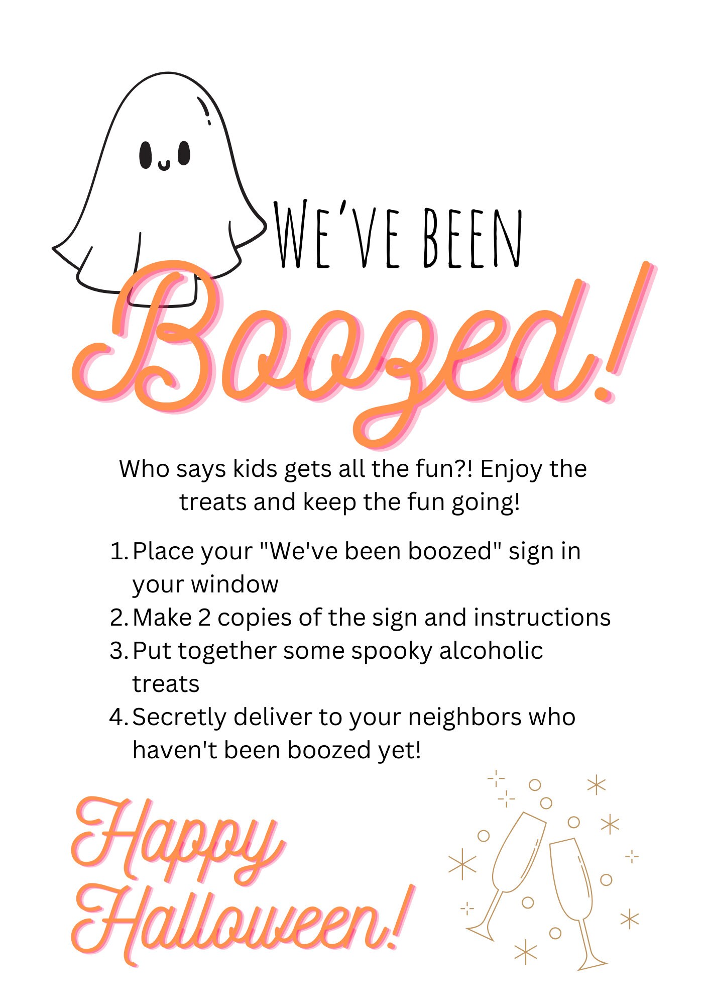 You've Been Boozed Halloween Printable: Adult Halloween Game for 21 ...
