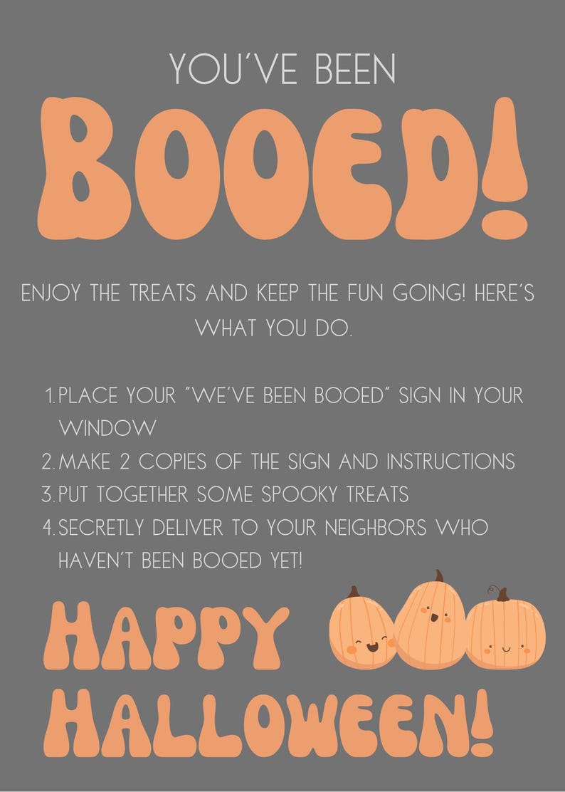You've Been Booed Halloween Game: Printable Signs (digital Download) - Etsy