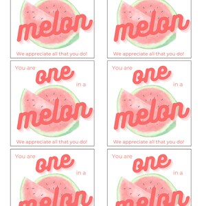 One in a Melon Gift Tag: Appreciation Treat Tag (PDF & PNG) - Etsy