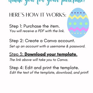 Editable Easter Egg Name Tags: Printable Basket Gift Tags (PDF) - Etsy