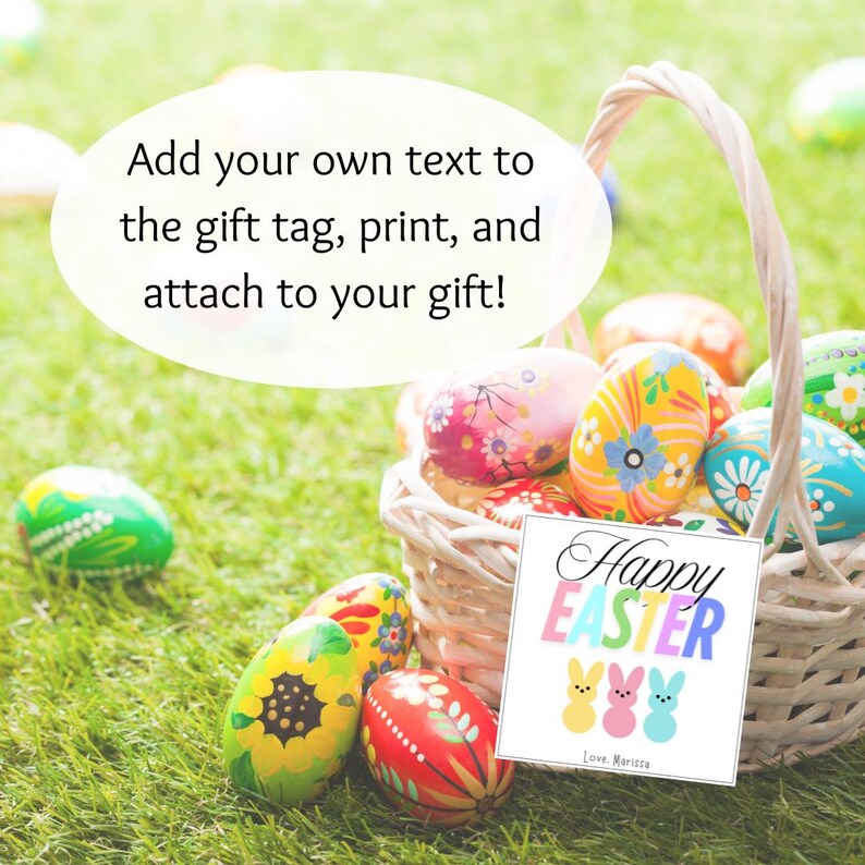 Editable Easter Gift Tags: Printable DIY Basket Tags (instant Download ...
