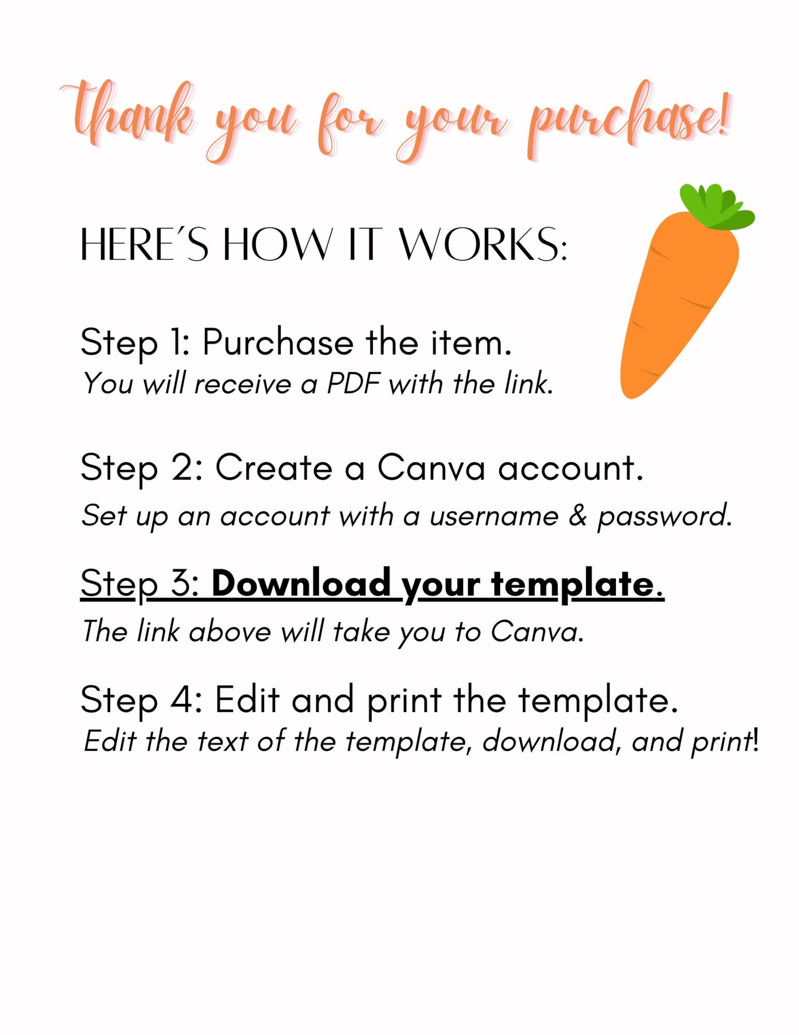 Editable Carrot Easter Name Tags: Printable Bunny Party Favors (PDF) - Etsy
