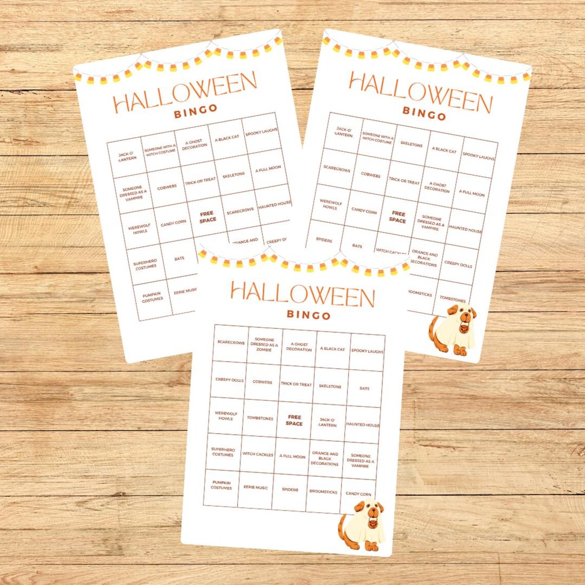 30 Halloween Bingo Cards, Family Halloween Bingo Activity, Halloween ...