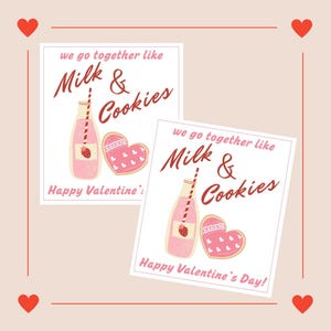 Printable We Go Together Like Milk and Cookies Valentine's Day Card ...