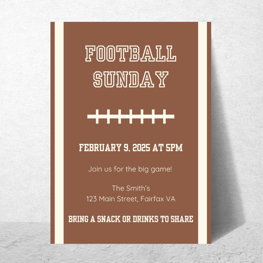 EDITABLE Football Party Invitation - Editable Digital Template | Big ...