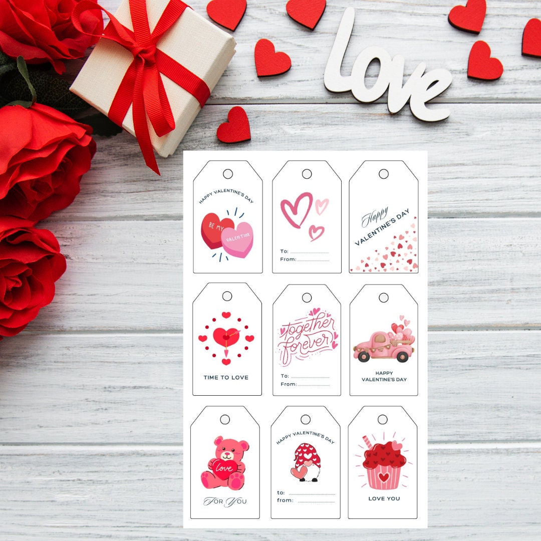 Adorable Variety Pack Valentine's Day Gift Tags - Printable Valentines ...