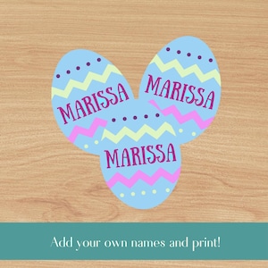 Editable Easter Egg Name Tags: Printable Basket Gift Tags (PDF) - Etsy