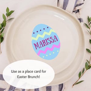Editable Easter Egg Name Tags: Printable Basket Gift Tags (PDF) - Etsy