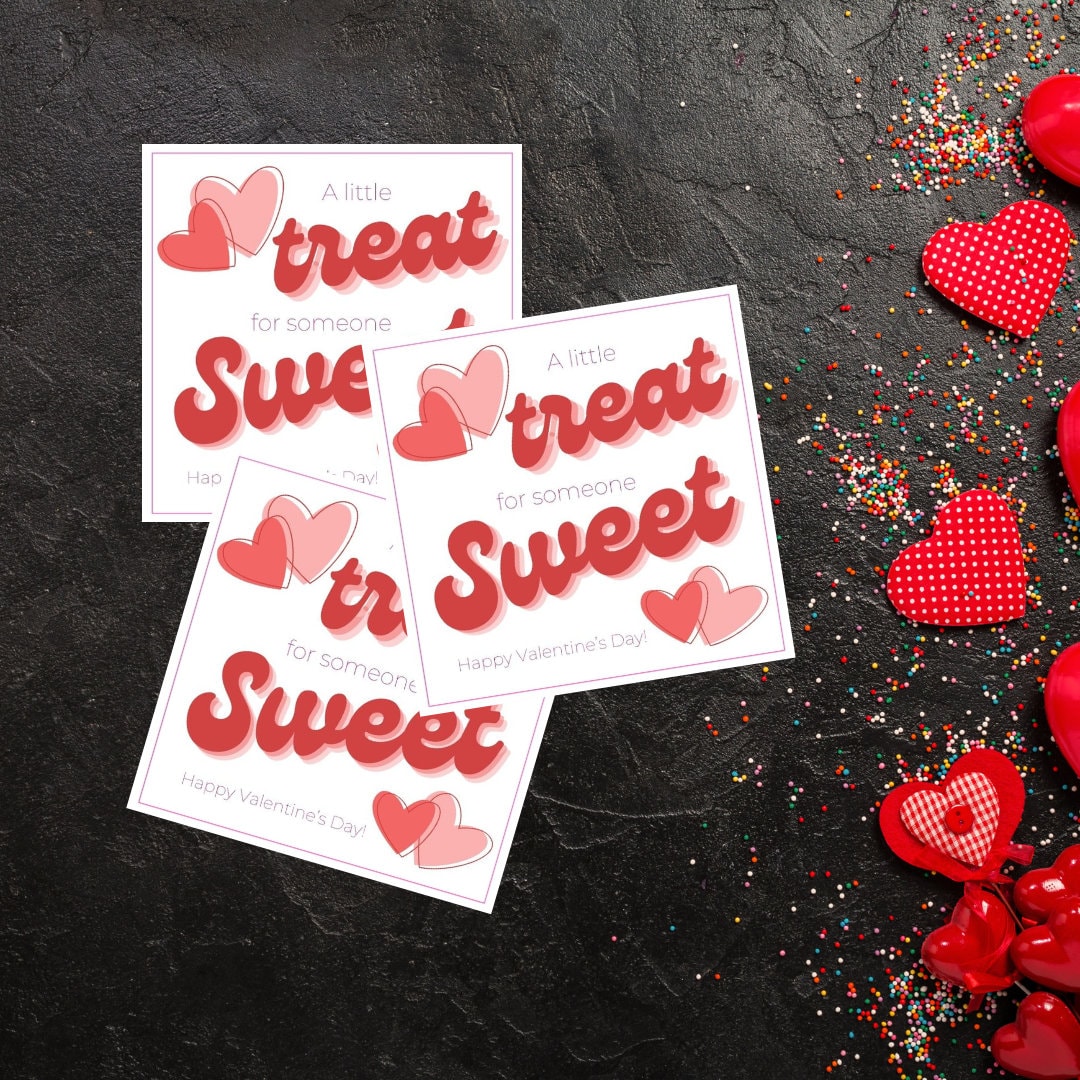 Valentine's Day Treat Tag: Printable Gift Tags (PDF, PNG, JPG) - Etsy