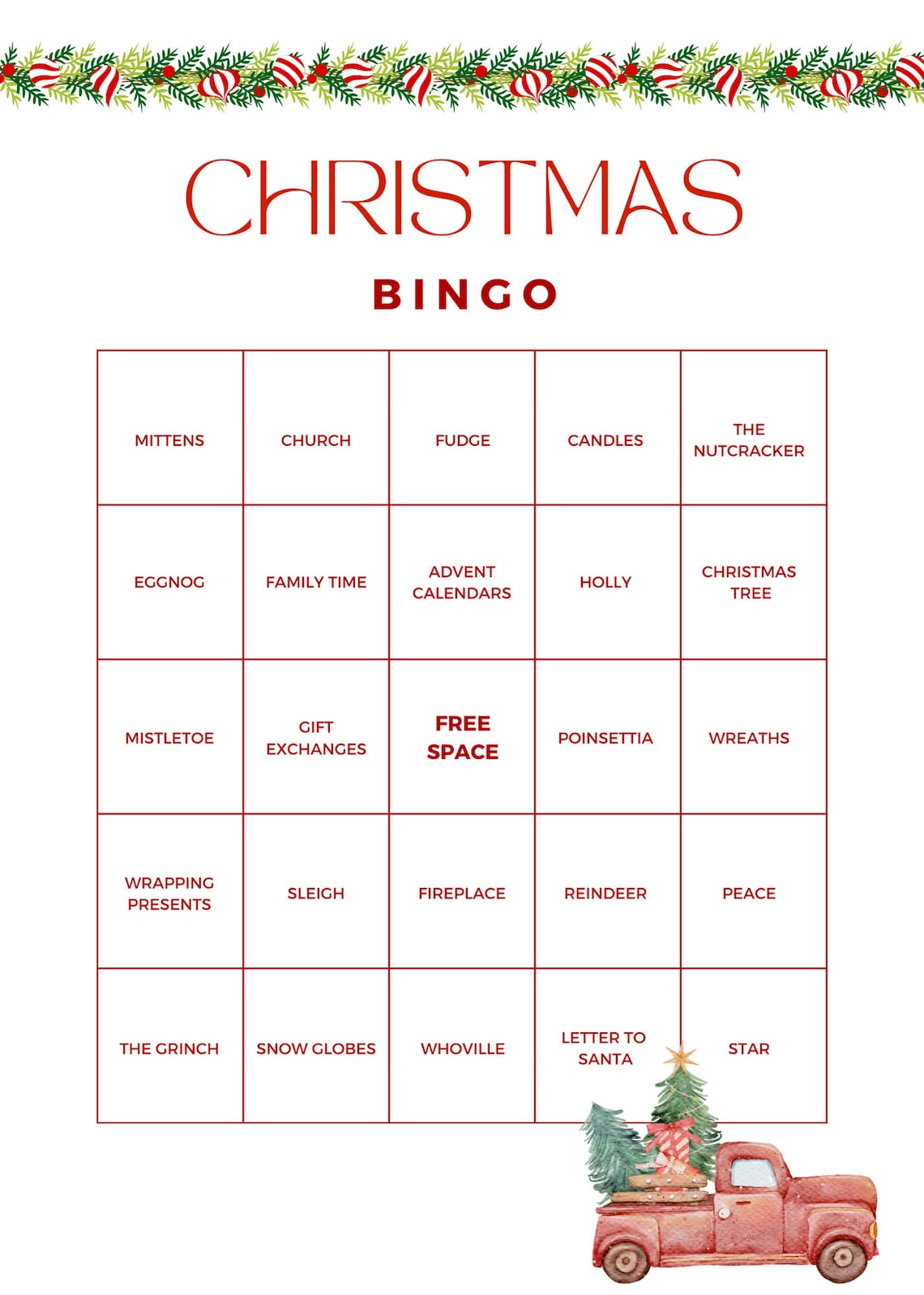 30 Christmas Bingo Cards Printable Family Christmas Bingo - Etsy
